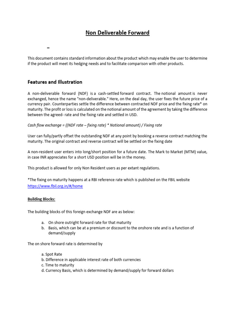 Non-Deliverable Forwards | PDF | Market (Economics) | Derivative (Finance)