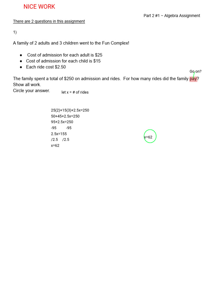 Assignment 1 NYS Algebra Equations - Pdf.kami | PDF