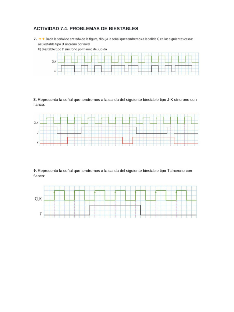 Actividad 7.4. Problemas de Biestables | PDF