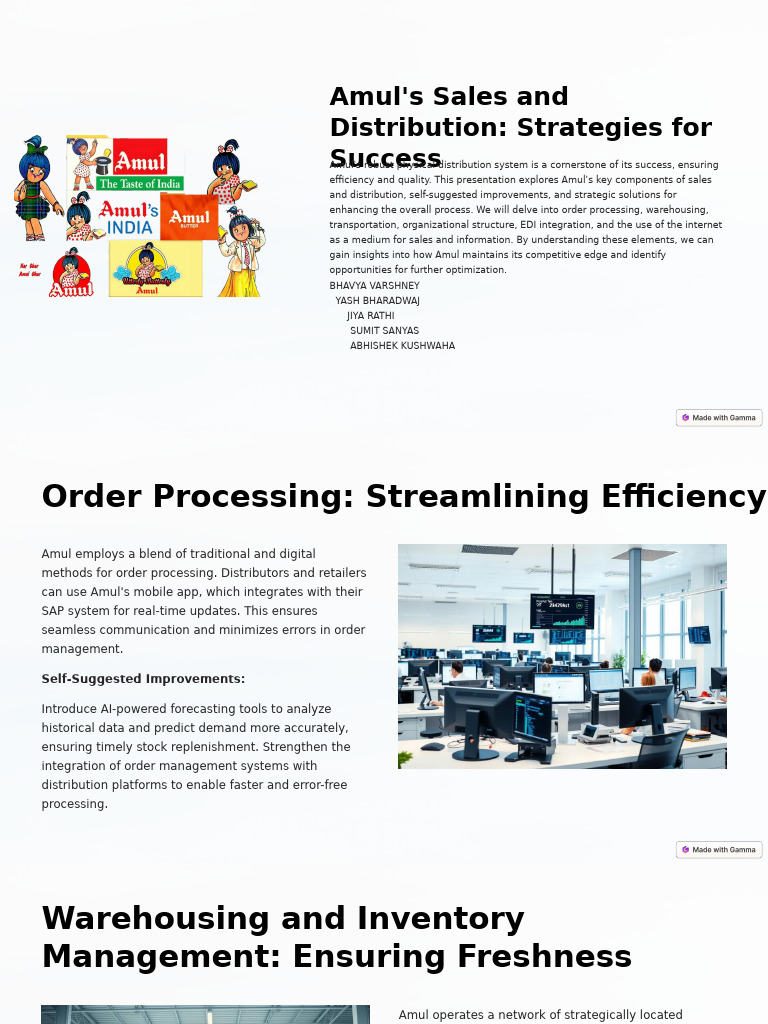 Amul's Sales and Distribution Strategies | PDF | Electronic Data ...