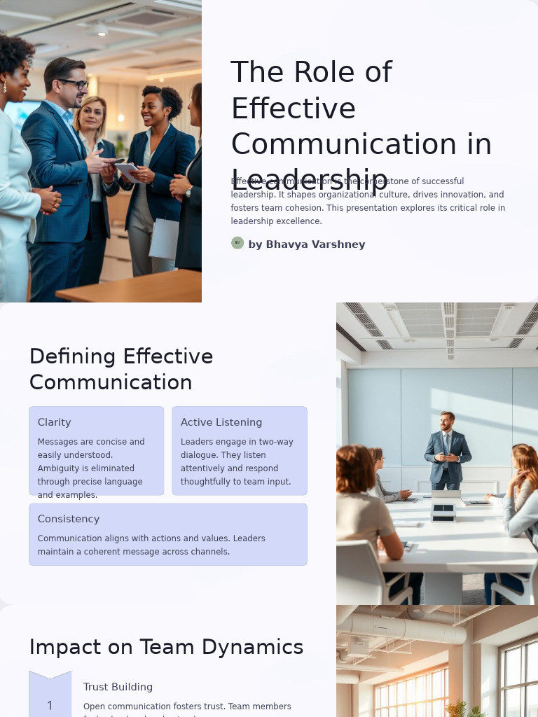 The Role of Effective Communication in Leadership | PDF | Communication ...