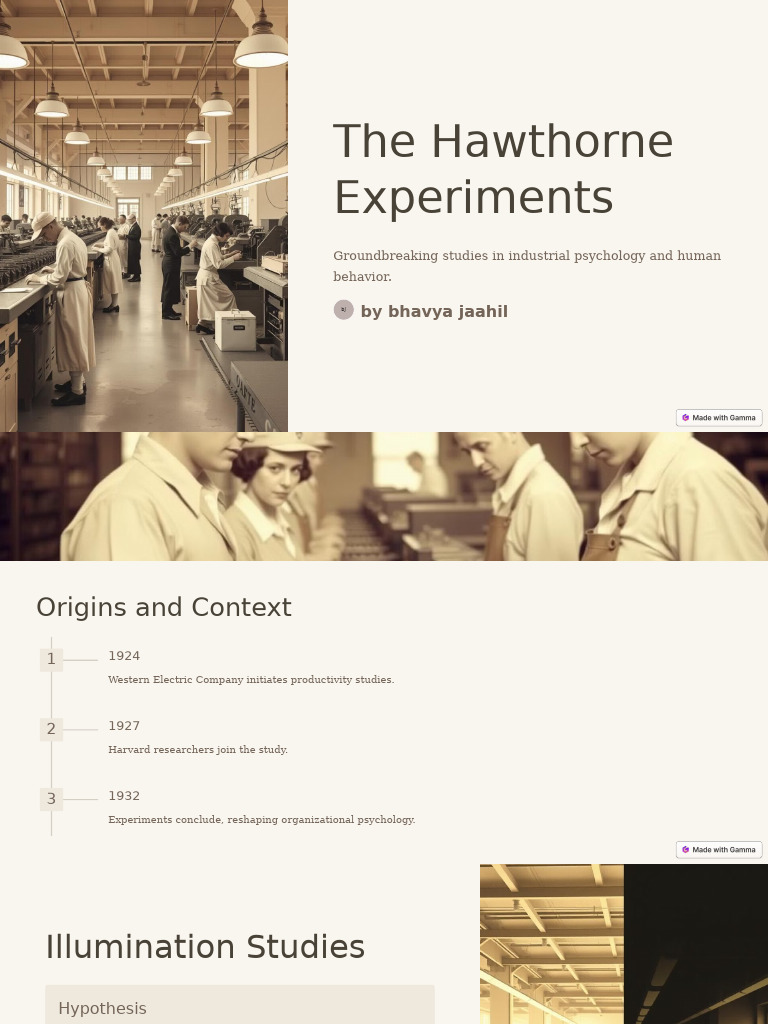 The Hawthorne Experiments | PDF