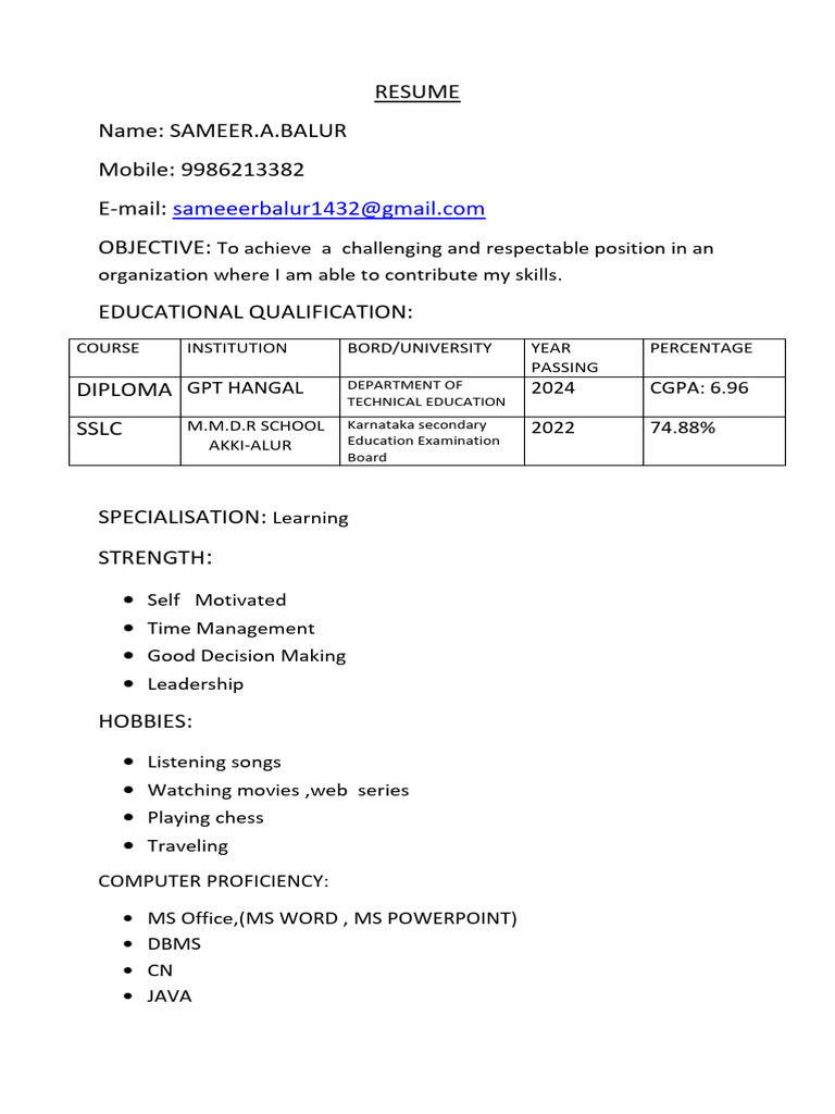 Sameer Resume | PDF