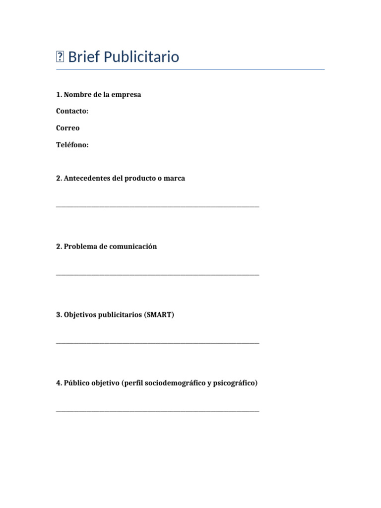 Brief_Publicitario_Plantilla | PDF