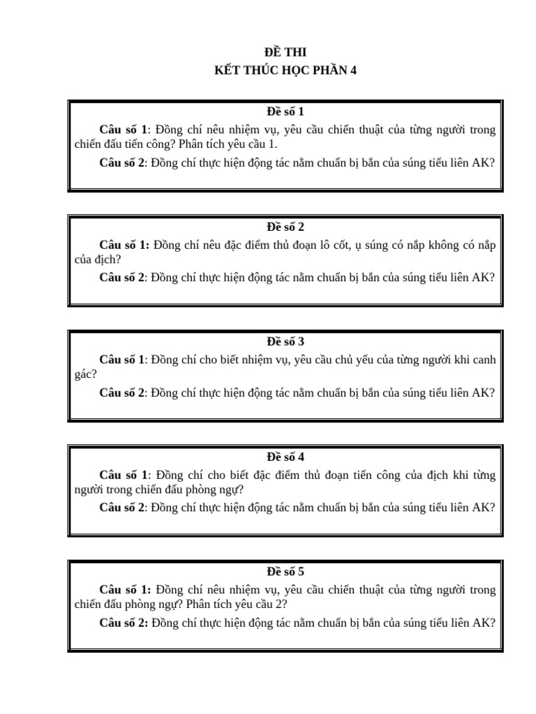 Đề, Đáp Án Thi HP4 | PDF