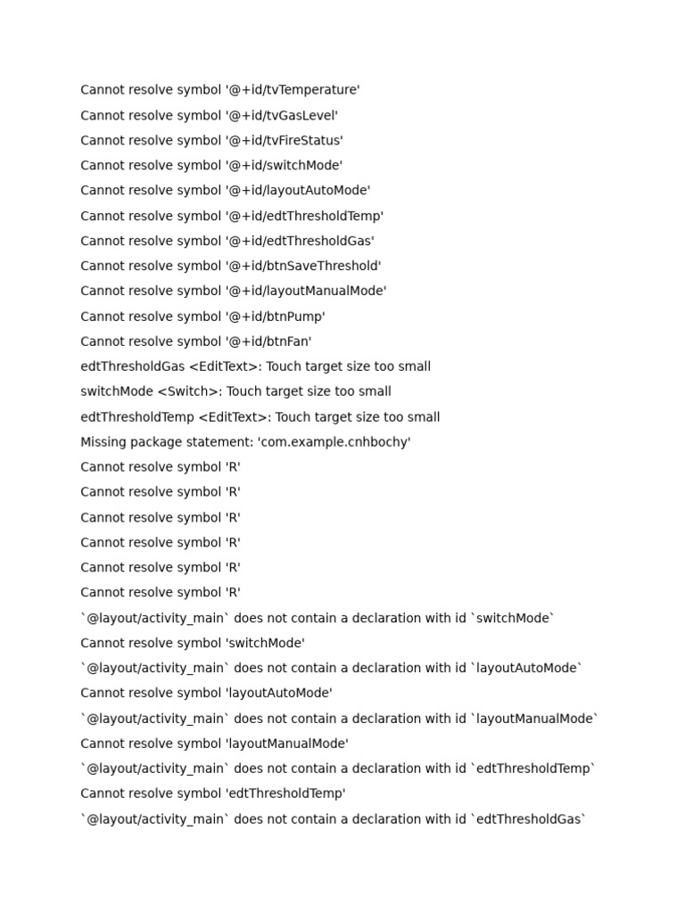 Cannot Resolve Symbol | PDF