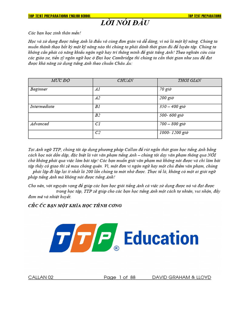 English Test Prep with Callan Method | PDF | Adverb | Grammar
