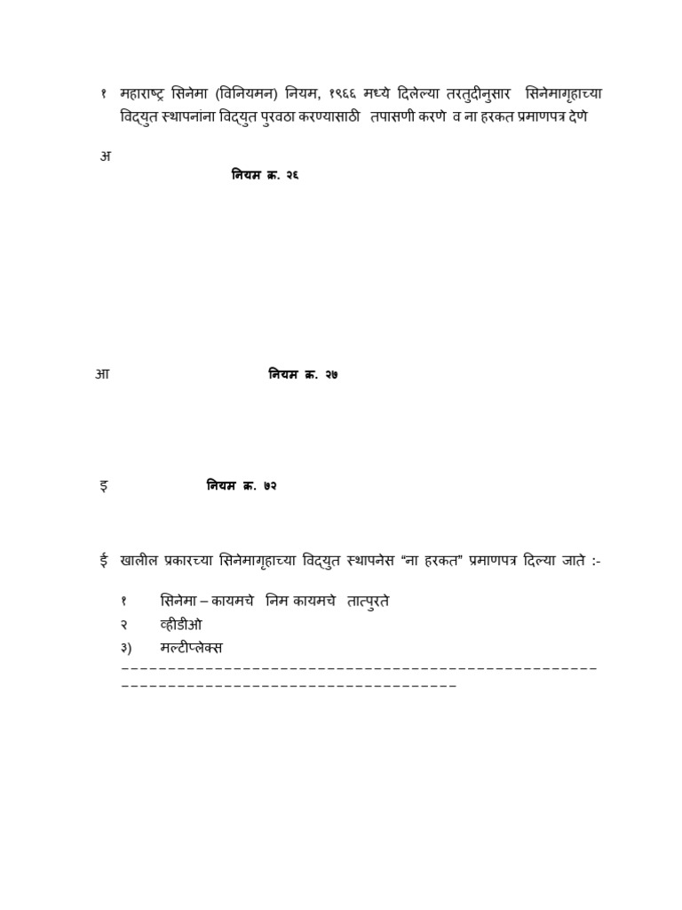 Inspection and Permission of Cinema, Multiplex | PDF | License