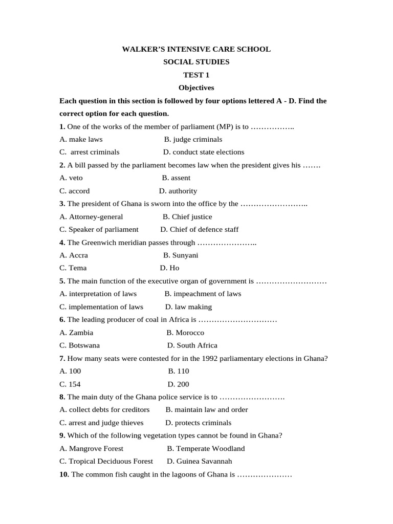 JHS Social Studies (Test 1) | PDF | Public Law | Justice