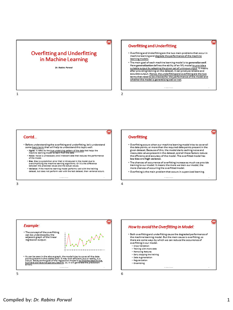 Unit II - 2.5 - Overfitting Underfitting at CSJMU - 6 Slides Handouts | PDF | Machine Learning ...