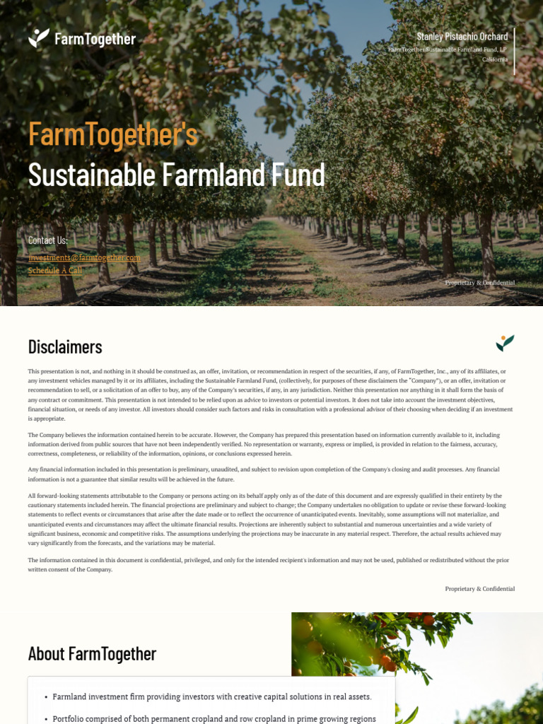 Sustainable Farmland Fund | PDF | Internal Rate Of Return | Agriculture