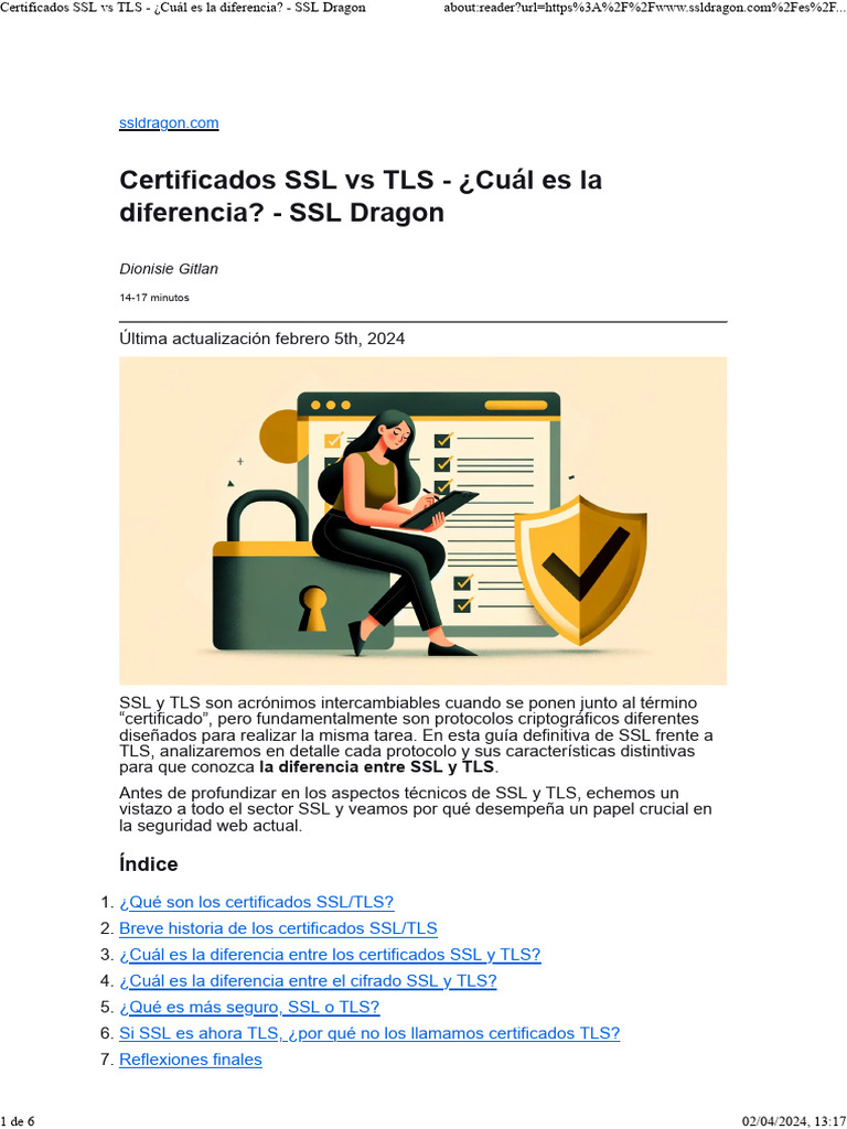 Certificados SSL Vs TLS - ¿Cuál Es La Diferencia - SSL Dragon | PDF | Transport Layer Security ...