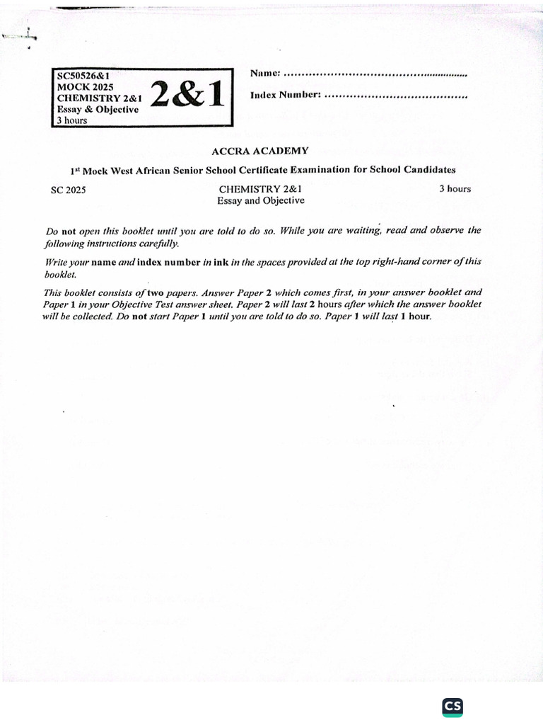 Chemistry Theory and Obj | PDF