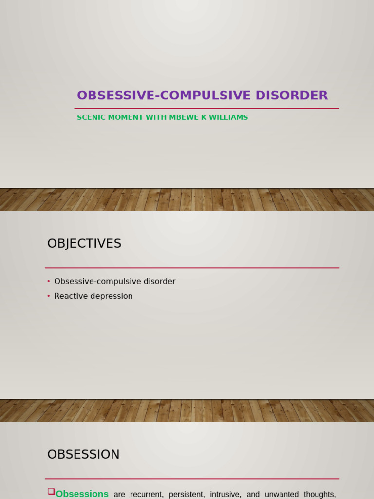Unit 3 b Obsessive-compulsive Disorder | PDF | Obsessive–Compulsive Disorder | Postpartum Depression