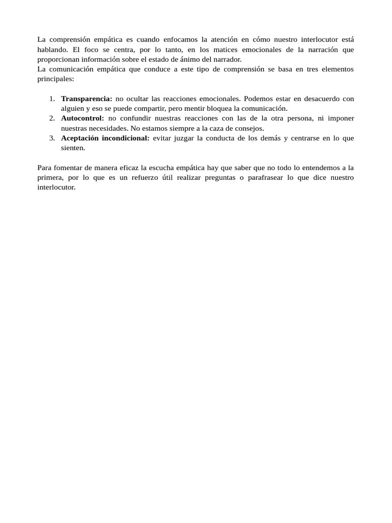 Escucha Empática | PDF