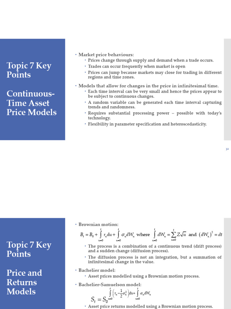 Continuous-Time Asset Price Models | PDF | Brownian Motion | Diffusion