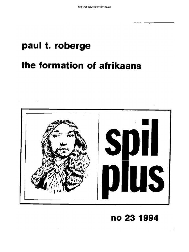 roberge-origin-of afrikaans | PDF | Linguistics | Languages