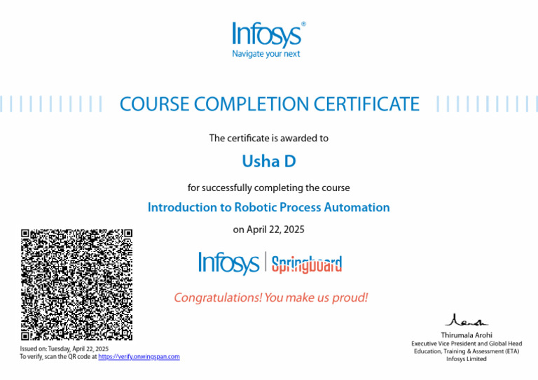 Coursera RPA Course Completion Certificate | PDF