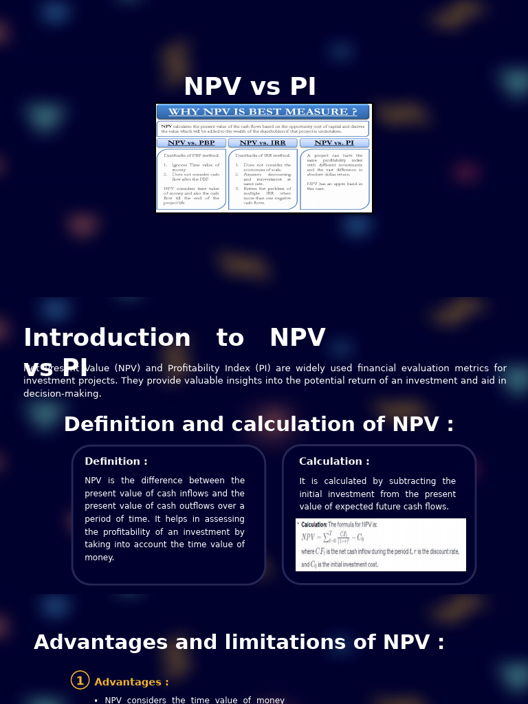 NPV Vs PI Discussion | PDF | Net Present Value | Economies