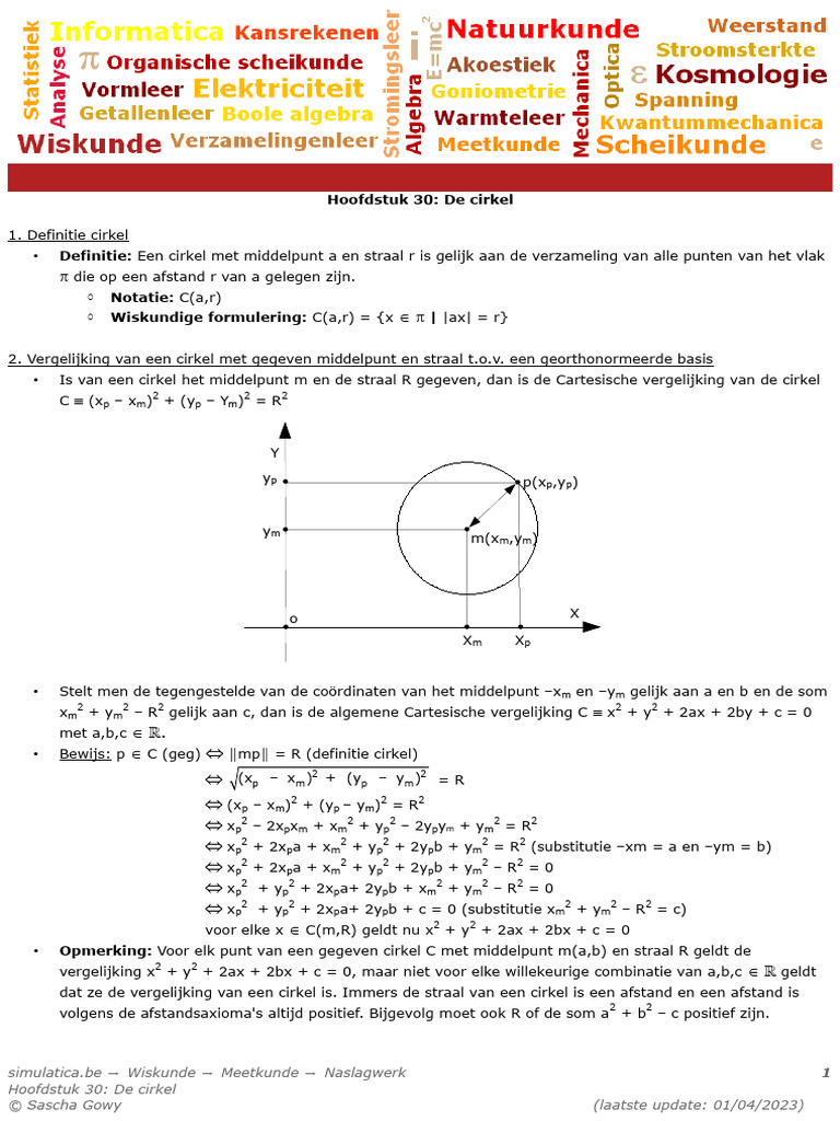 Wiskunde Meetkunde 30 de Cirkel | PDF