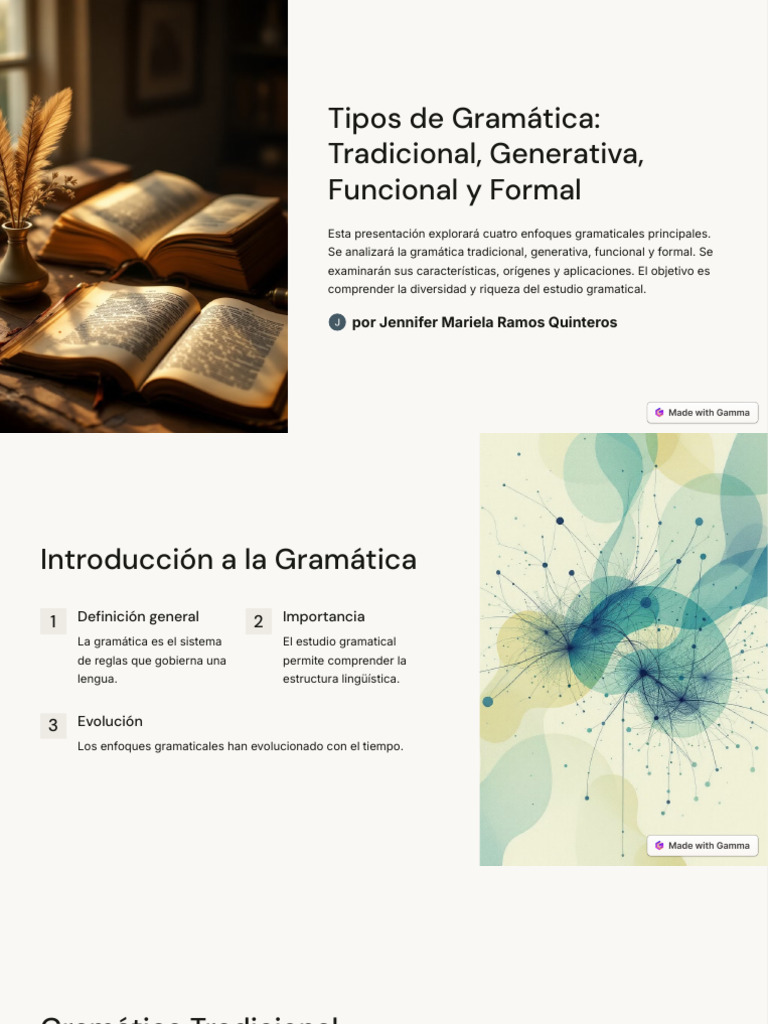 Tipos de Gramatica Tradicional Generativa Funcional y Formal | PDF ...