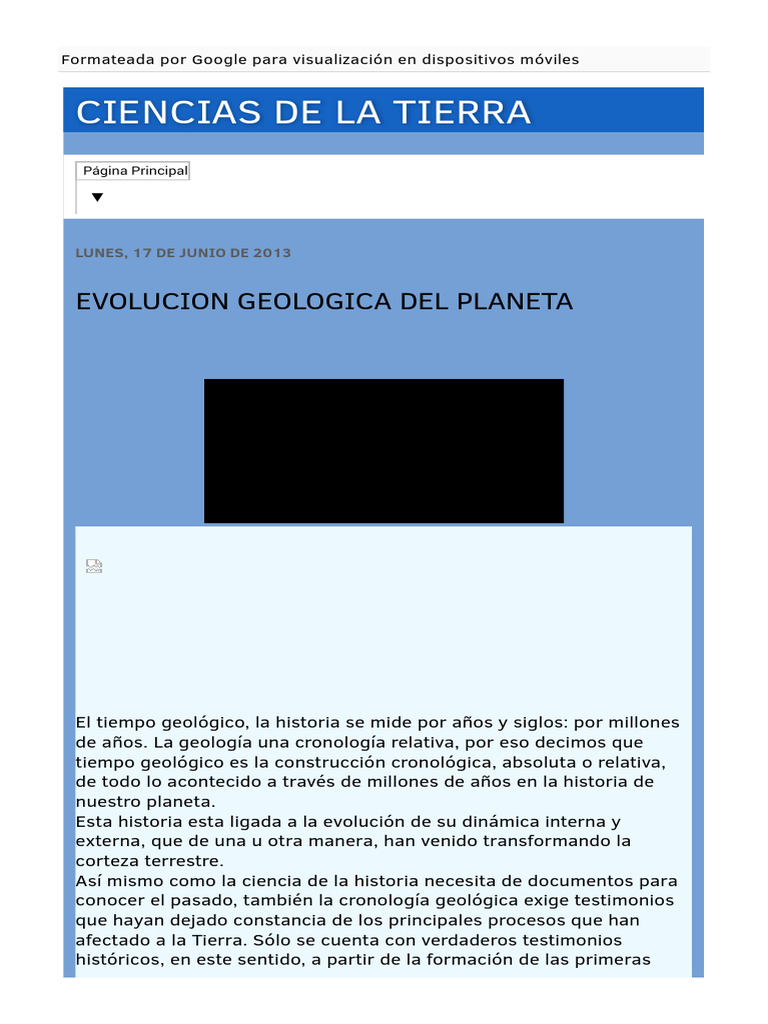 Evolución Geológica de la Tierra | PDF | Estrato | Escala de tiempo ...
