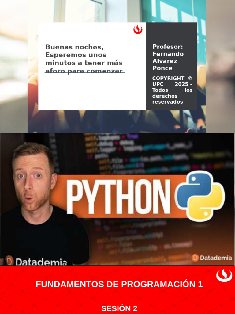 Sesión 2-Fundamentos de Programación - v1.0 | PDF | Python (lenguaje de programación) | Tipo de ...