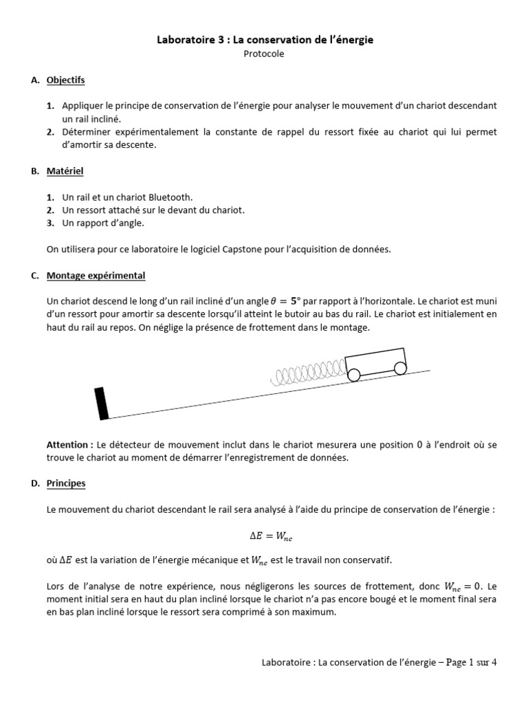 Expérience sur la conservation de l'énergie | PDF | Vitesse