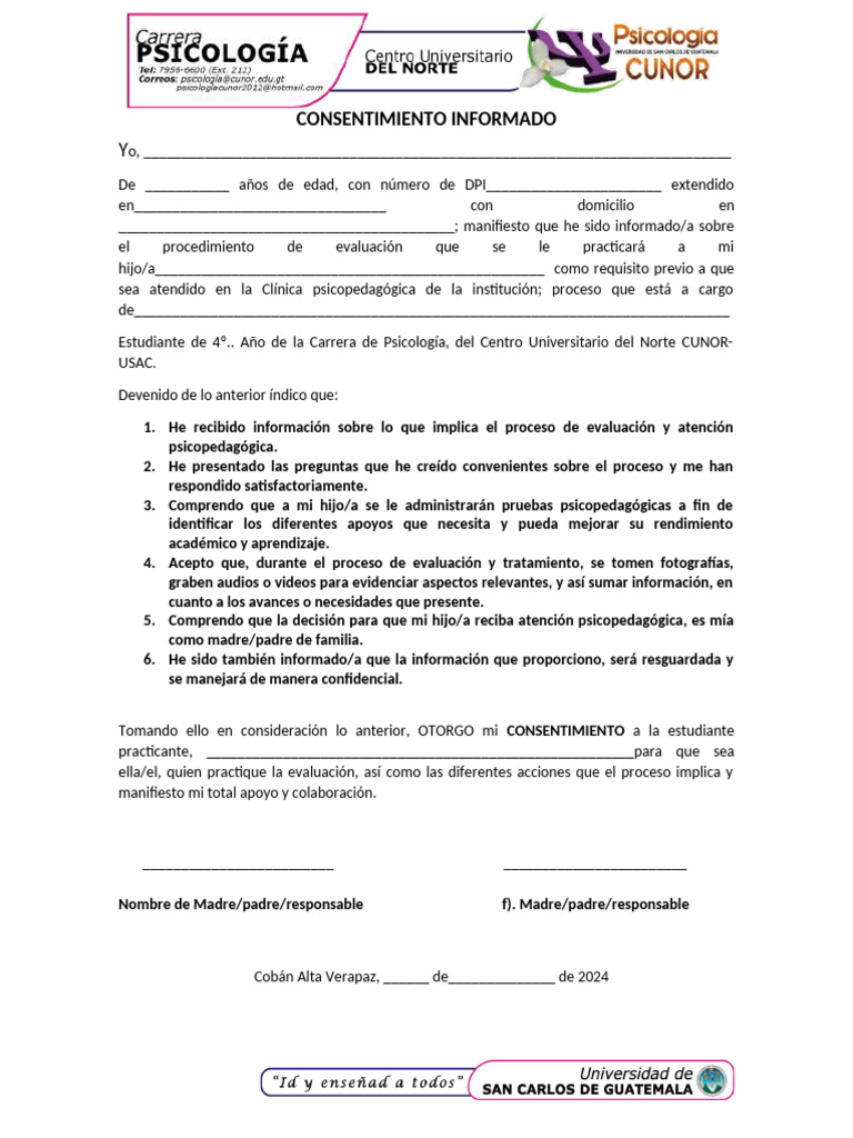 Consentimiento Informado | PDF