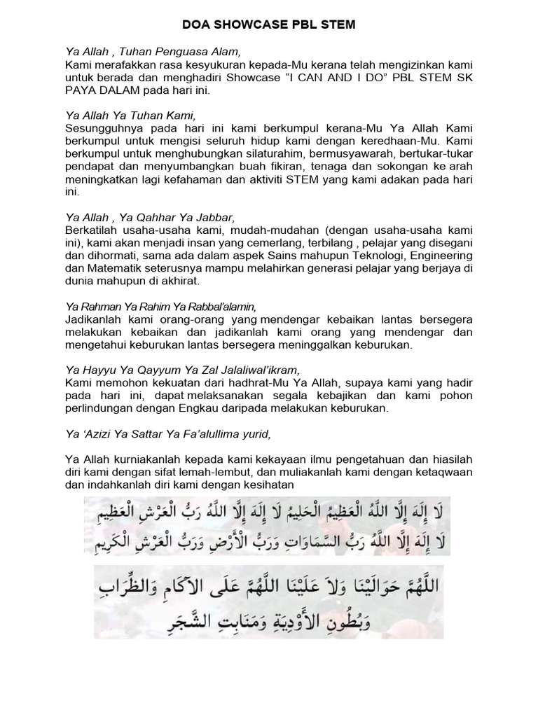 Doa Showcase PBL Stem | PDF