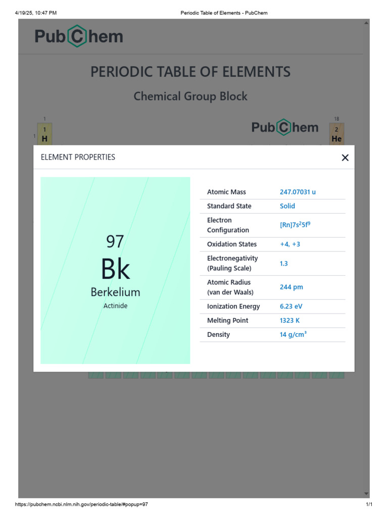 Periodic Table of Elements Overview | PDF | Periodic Table | Chemistry