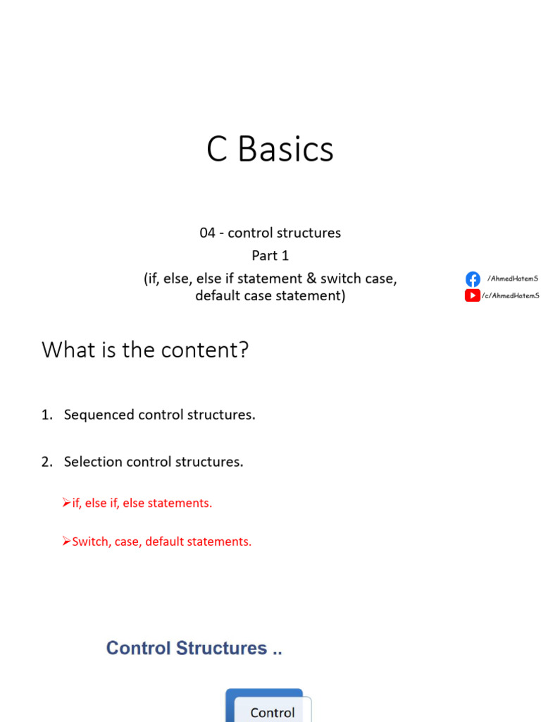 04 - C Basics - Control Structures - Part 1 | PDF