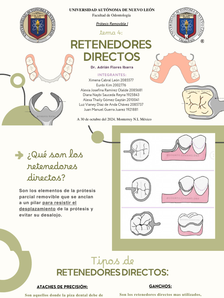 Tipos de Retenedores Directos en PPR | PDF | Diente | Anatomia dental