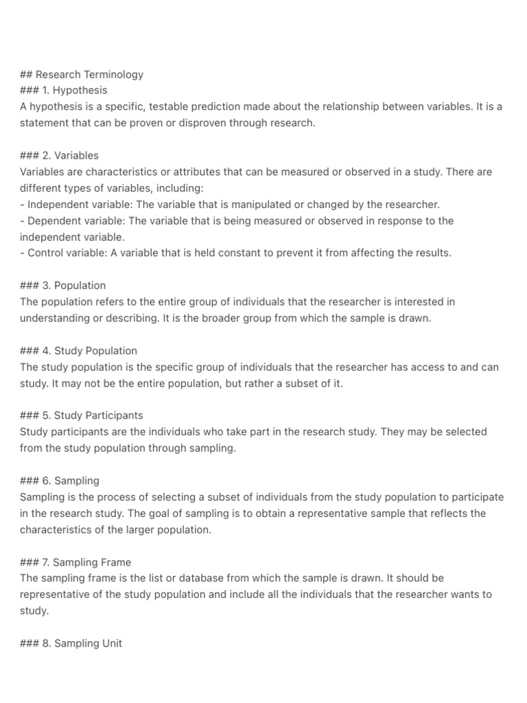 ## Research Terminology | PDF