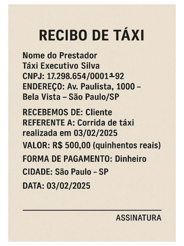 Recibo Uber Com Pagamento em Dinheiro (1) - 4 | PDF