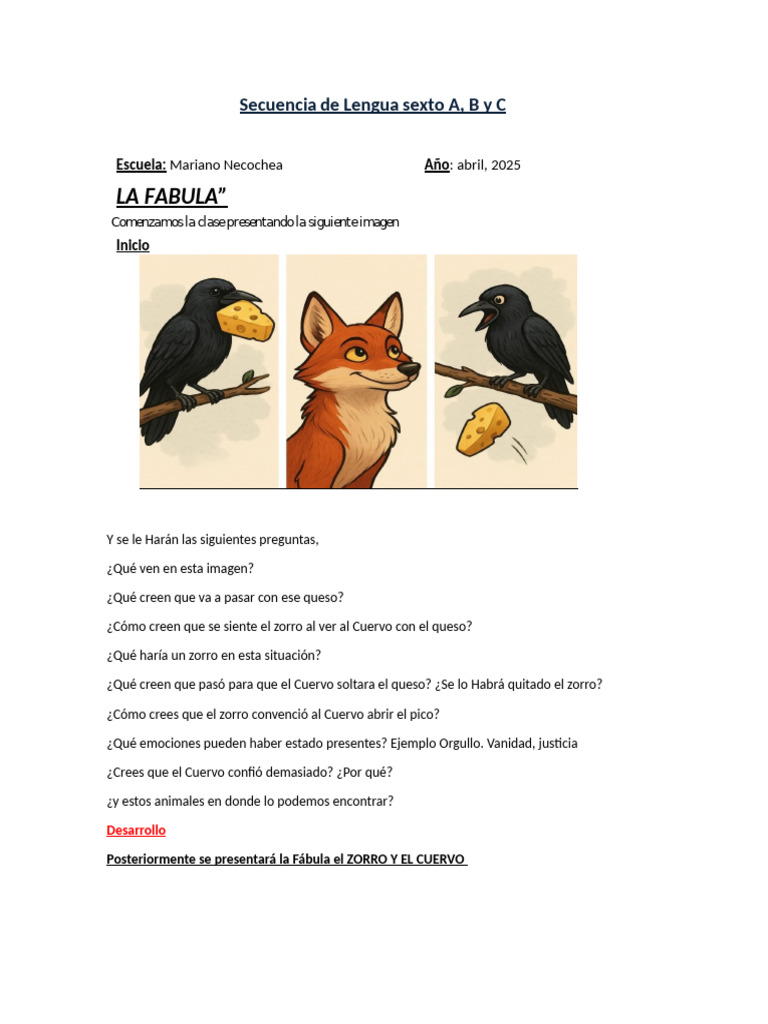 Fábulas para Sexto Grado: Actividades y Moralejas | PDF | Fábula