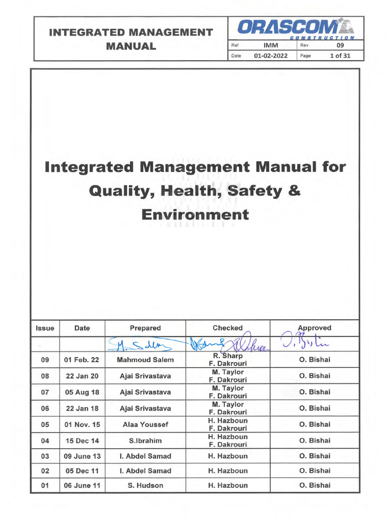 Integrated Management Manual Rev. 09 | PDF | Risk | Risk Management