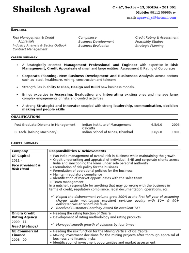 Iimjobs Shailesh Agrawal | PDF | Risk | Business