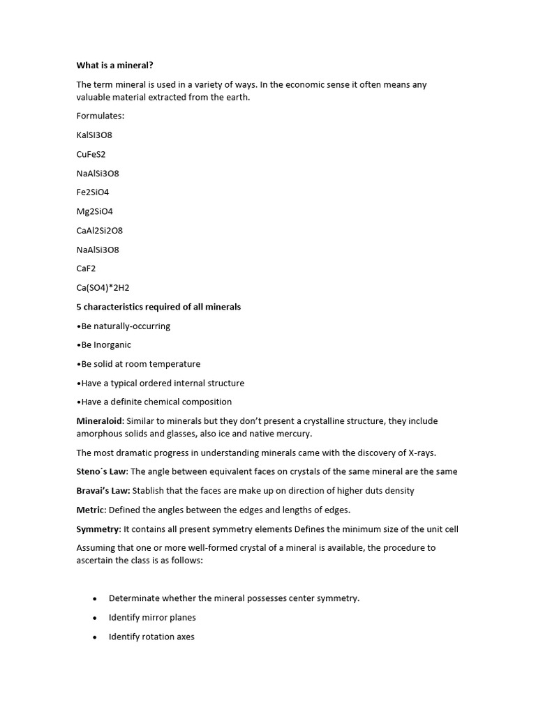 Understanding Minerals: Types and Properties | PDF | Chemical Bond ...