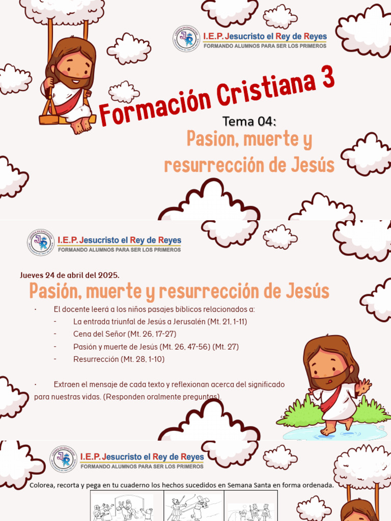 Tema 4 Pasion y Muerte de Jesus | PDF | Jesús | La resurrección de Jesús