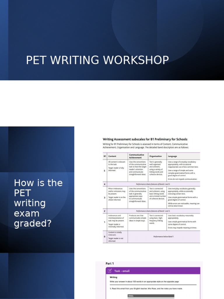 Pet Writing Workshop Part 1 | PDF | Vocabulary | Communication