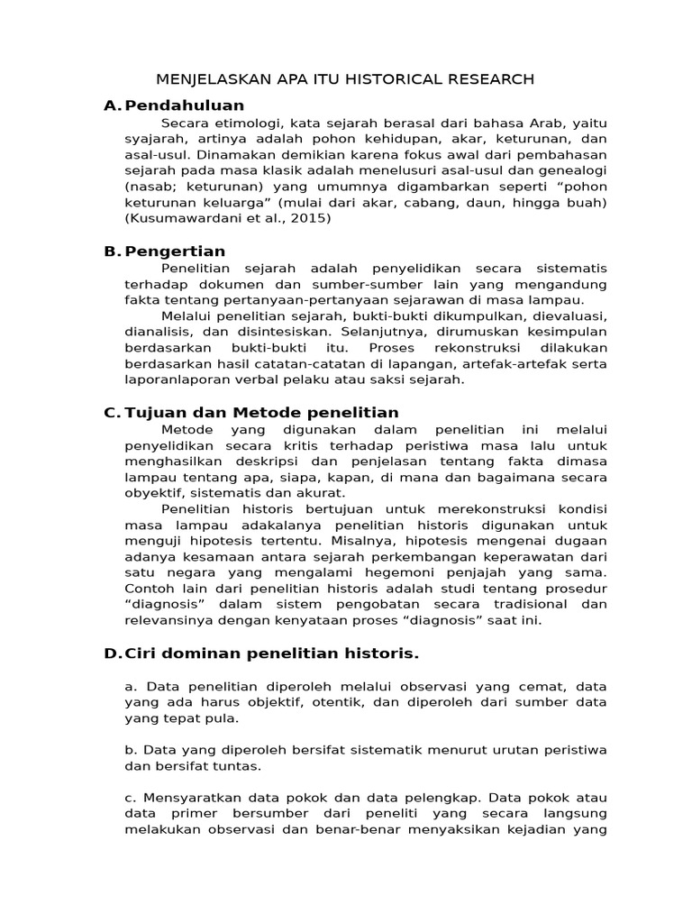 Menjelaskan Apa Itu Historical Research | PDF