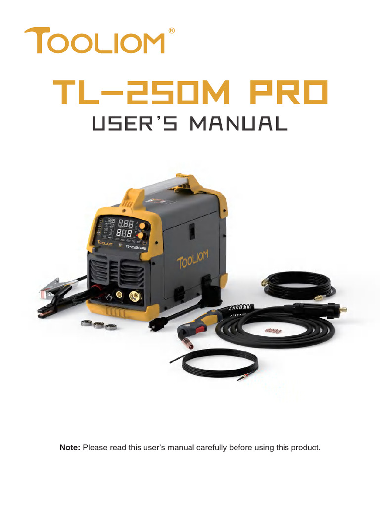 TOOLIOM TL-250M PRO User Manual | PDF | Welding | Construction