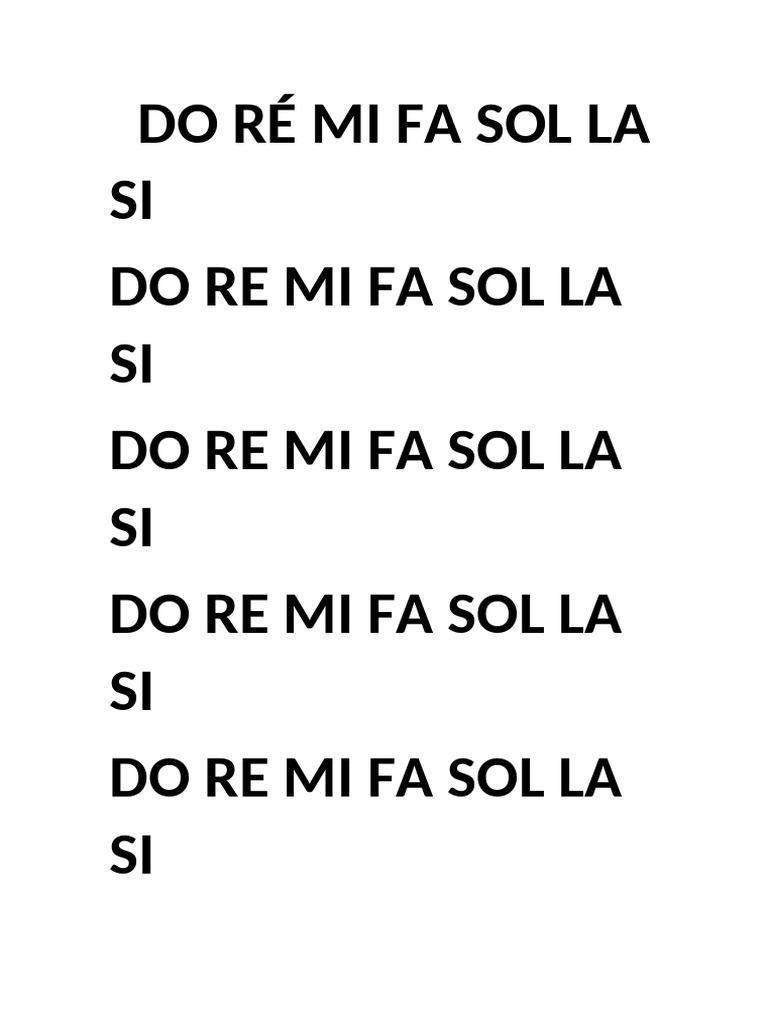 Do Ré Mi Fa Sol La Si | PDF