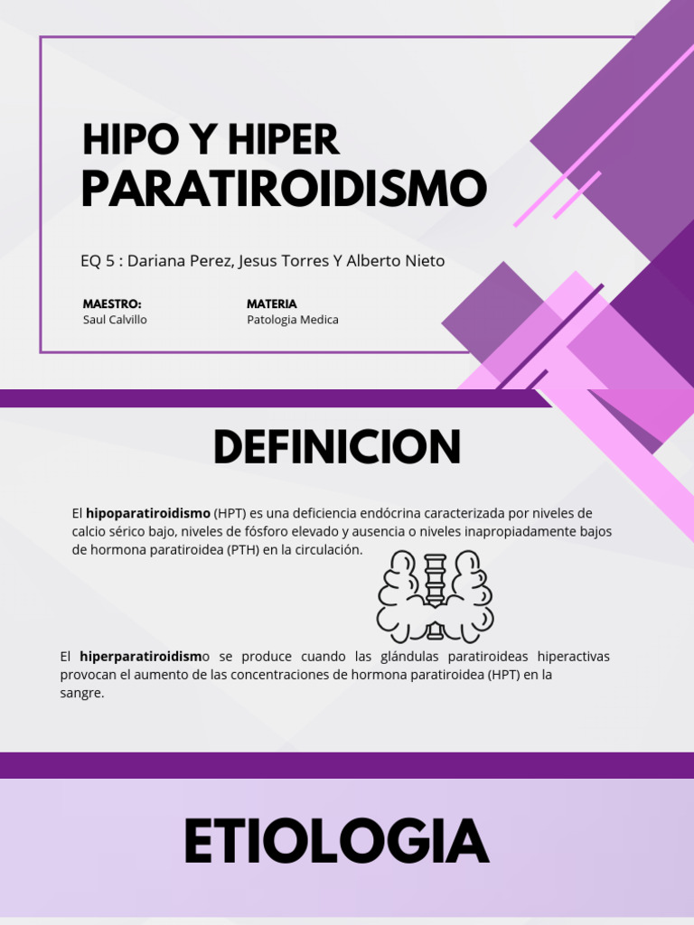 Hipo y Hiper Paratirodismo | PDF | Enfermedades y trastornos | Especialidades Medicas