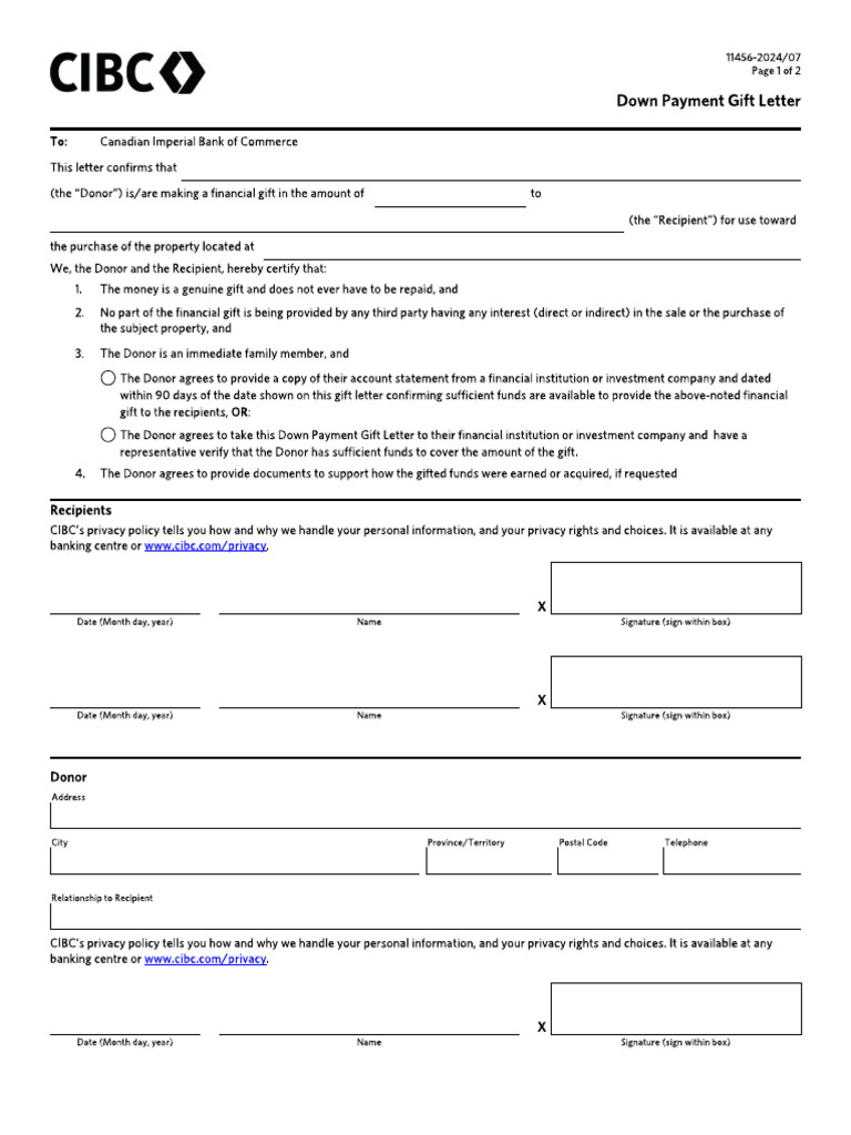 Gift Letter Template | PDF