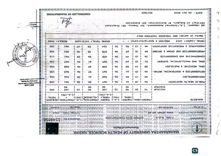 BDS Transcript Final Year | PDF