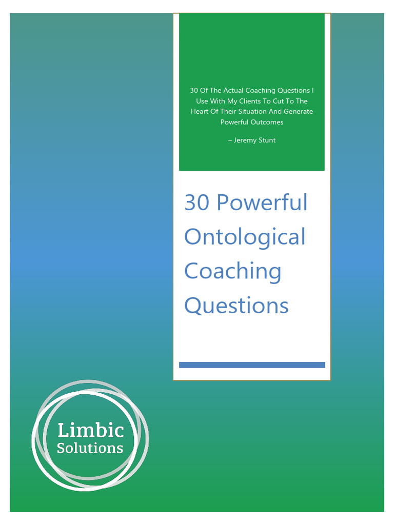 30 Ontological Coaching Questions | PDF | Ontology | Cognition