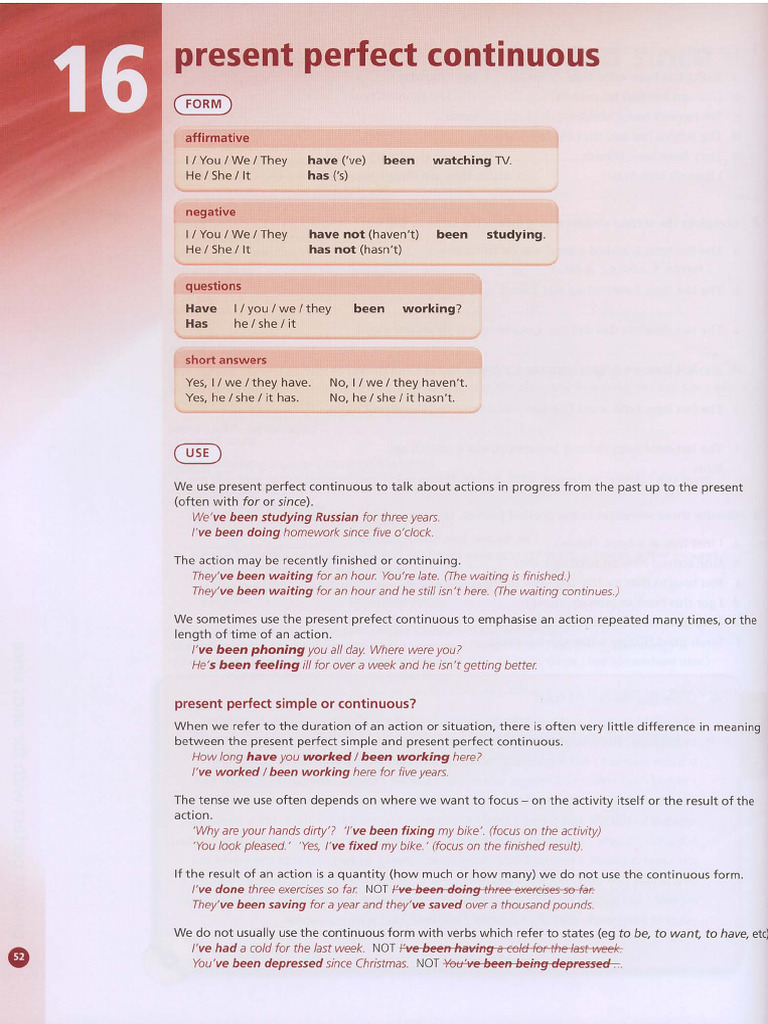 Present Perfect Continuous | PDF