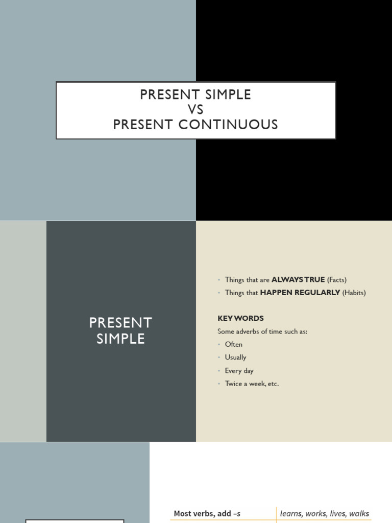 1 Present Simple VS Present Continuous | PDF
